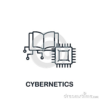 Cybernetics Icon. Monochrome Simple Line Future Technology Icon For ...