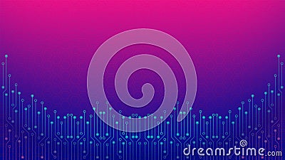 Cyberpunk Circuit Board Background Design Template. Abstract Technology ...