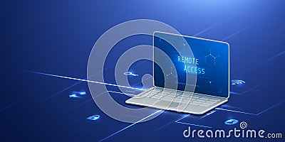 Cybersecurity Remote Access VPN Encryption Authentication Cloud Software Network On Firewall ...