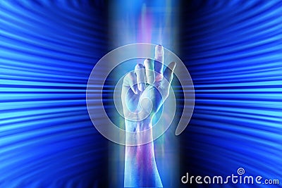 Cyberspace Hand Virtual Background Stock Photo | CartoonDealer.com ...