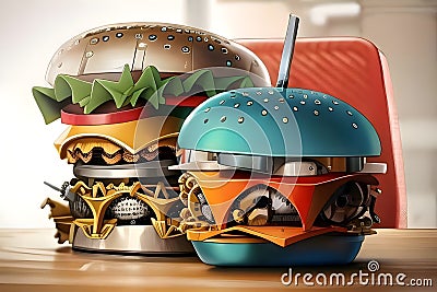 The Cyborg Burger Robot Design AI Model Is A Sophisticated Artificial ...