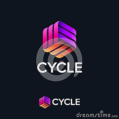 Cycle Logo. Three Ribbons, Intertwined Elements, Infinity, Looping ...