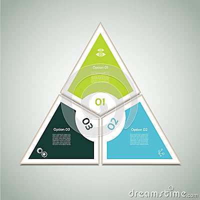 Cyclic Diagram With Three Steps And Icons. Cartoon Vector ...