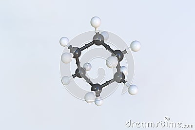 Cyclohexane Molecule, Isolated Molecular Model. 3D Rendering Royalty ...