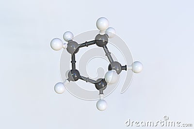 Cyclopentane Molecule Made With Balls, Isolated Molecular Model. 3D ...