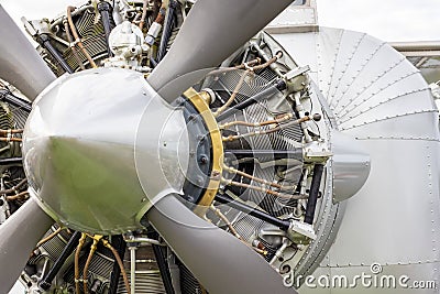 18-cylinder Air-cooled Radial Aircraft Engine Royalty-Free Stock ...