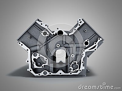 Cylinder Block From Car With V6 Engine 3d Render On A Grey Background ...