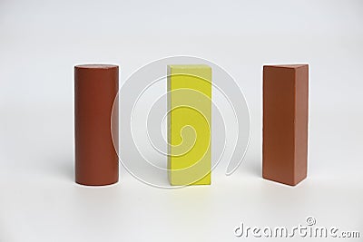 Cylinder,cuboid And Triangular Prism Isolated On White Background ...