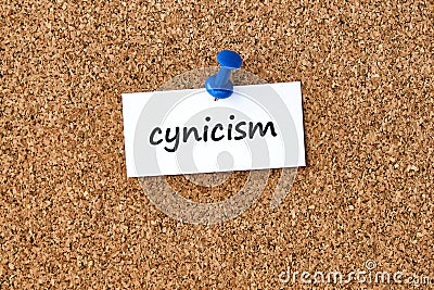 Cynicism. Word Written On A Piece Of Paper, Cork Board Background ...
