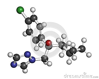 Cyproconazole Fungicide Molecule. 3D Rendering. Atoms Are Represented ...