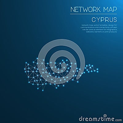 Cyprus Network Map. Vector Illustration | CartoonDealer.com #91424612
