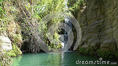 Cyprus, Paphos - August 2021: Adonis Baths Waterfalls. a Two-level ...