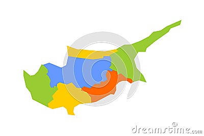 Cyprus Political Map Of Administrative Divisions Royalty-Free Stock ...