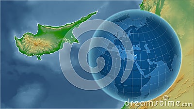 Cyprus and Globe. Bumps Shaded Stock Video - Video of border ...