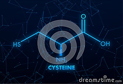 Cysteine Molecular Skeletal Chemical Formula. 3d Icon With Cysteine ...