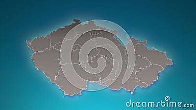 Czech Republic Country Map with Zoom in Realistic Clouds Fly through ...