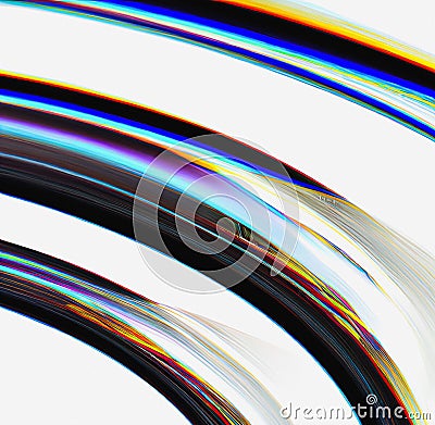 3D Abstract Art Illustration With Reflections, Dispersion Effect ...