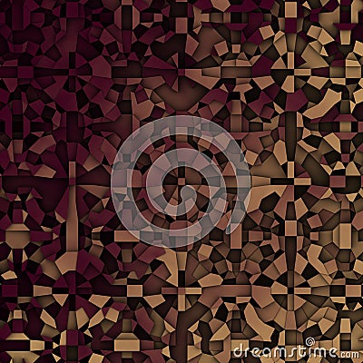 3d Abstract Fragmentation Geometric In Beige And Deep Red Royalty-Free ...