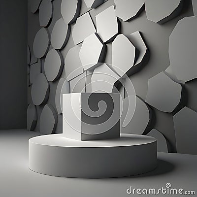 A 3D Abstract Pedestal With Rounded Corners In A Minimalist Background ...
