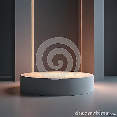 A 3D Abstract Pedestal With Rounded Corners In A Minimalist Background ...