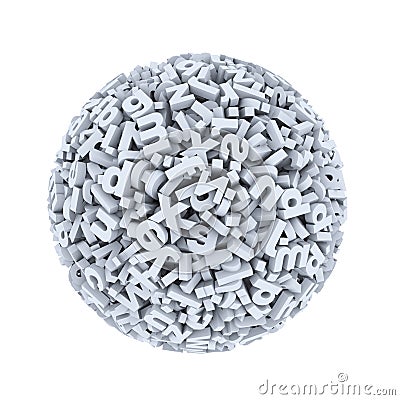 3d Alphabet Letters Sphere Ball Stock Illustration - Image: 50879312