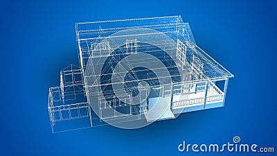 3d animated blueprints stock footage. Video of frame - 39917294