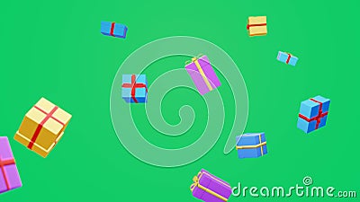 3D Animated Christmas Gift Boxes Slowly Falling Down Stock Footage ...