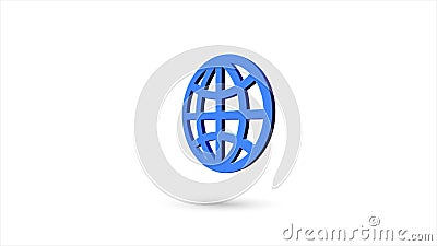 3d Animated Flat Globe Icon with Shadow Isolated on White Background ...