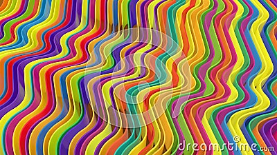3d Animated Wavy Background Loop with Random Vibrant Colors Wide View ...
