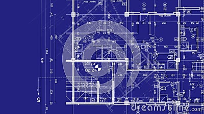 Animation of Blueprint House Plan Stock Footage - Video of architect ...