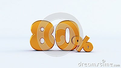 3d Animation of 80 Bronze Eighty Percent Isolated on a White Background ...
