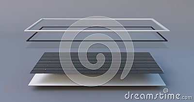 3d Animation of the Composition of the Solar Battery Side View Stock ...