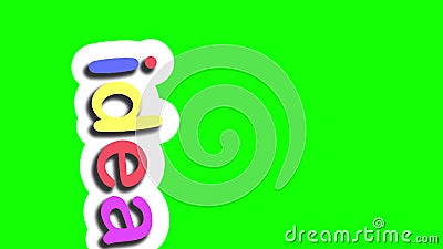 2D Animation of Falling Text IDEA on Green Screen Chromakey, Concept of ...