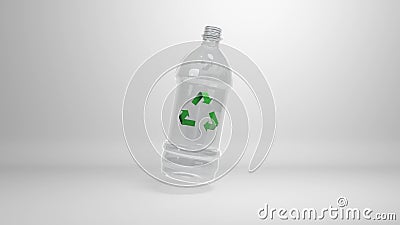 3D Animation of Floating Plastic Bottle with with Recycle Sign Inside ...