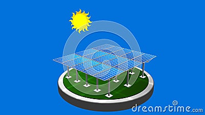 3D Animation of a Group of Solar Panels Following the Path of the Sun ...