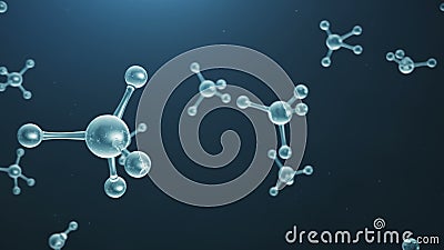 3D Animation Molecule Structure. Scientific Medical Background with ...