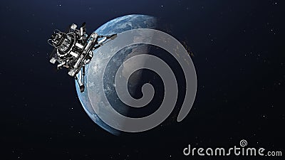 Satellite Flying Over the Earth in Space - 4K Resolution Video Stock ...