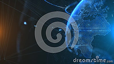 4K Loopable 3d Animation of a Spinning Globe with a Growing Global ...