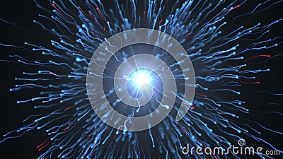 3d Animation of Two Charged Particles Colliding at High Speed Stock ...