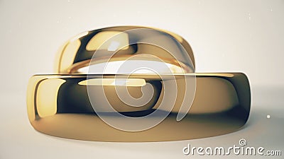 3D Animation of Two Gold Wedding Rings on a White Background. 4K ...
