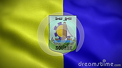 3D Animation of a Waving Flag of City Sousse Stock Footage - Video of ...