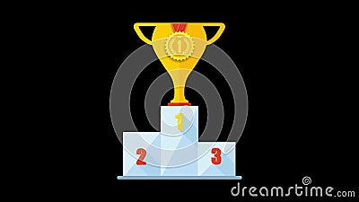 2d Animation with Winner Podium, Champion Place. Stock Video - Video of ...