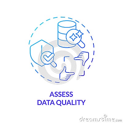 2D Assess Data Quality Concept Linear Icon Vector Illustration ...