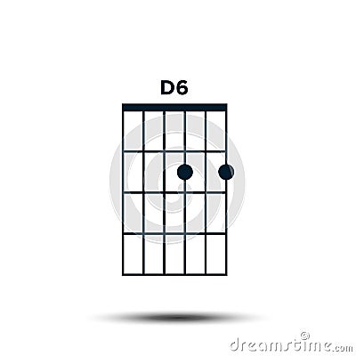 D6, Basic Guitar Chord Chart Icon Vector Template | CartoonDealer.com ...