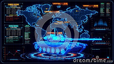 3D Blue Orange Tank HUD Interface Motion Graphic Element Stock Footage ...