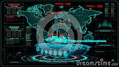 3D Blue Red Tank HUD Interface Motion Graphic Element Stock Video ...