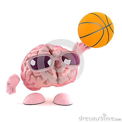 3d Brain Loves Basketball Stock Illustration - Image: 42257412