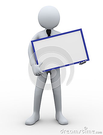 3d Businessman Holding Blank Board Royalty Free Stock Photos - Image ...