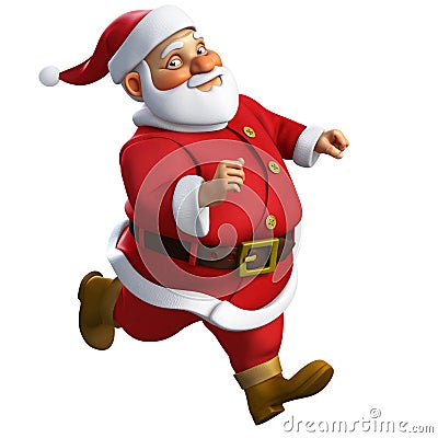 3d Cartoon Santa Run Royalty Free Stock Images - Image: 35142879