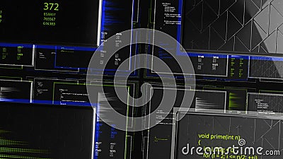 3d Cells with Numeric Data. Animation Stock Footage - Video of algorithm, codes: 211600860